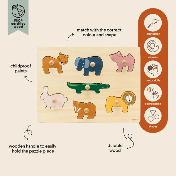 Trixie Wooden animal puzzle - 7pcs – Boreal Kids Consignment